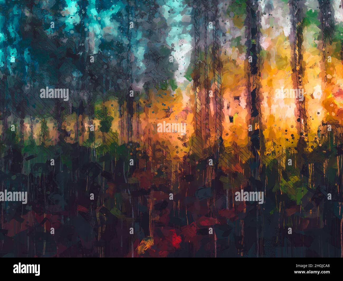 Nature Landscape Scenic Impressionist Painting Van Gogh Style ...