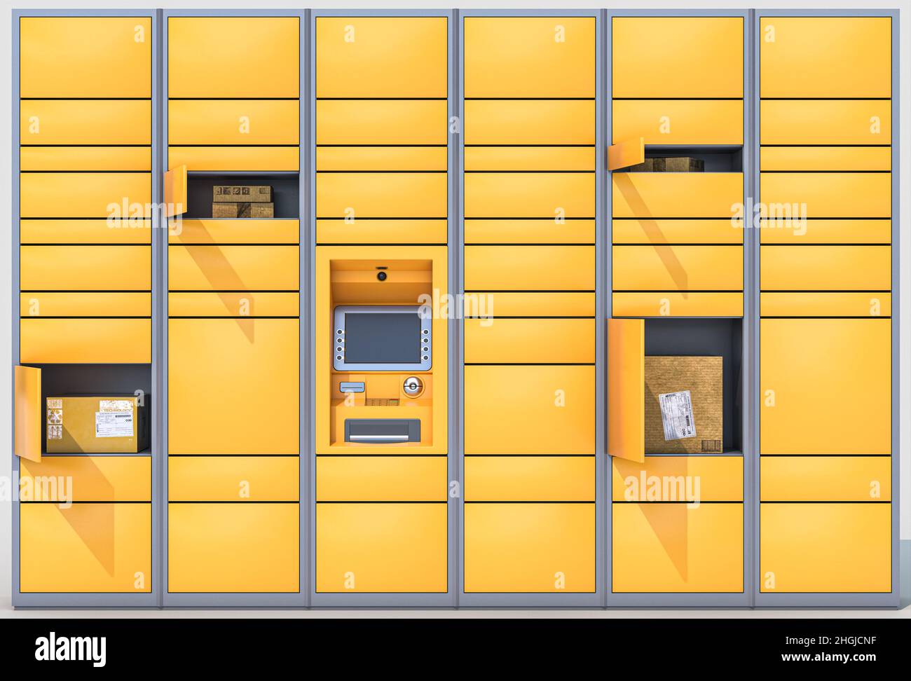 locker cabinet for automatic shipments. 3d render Stock Photo - Alamy