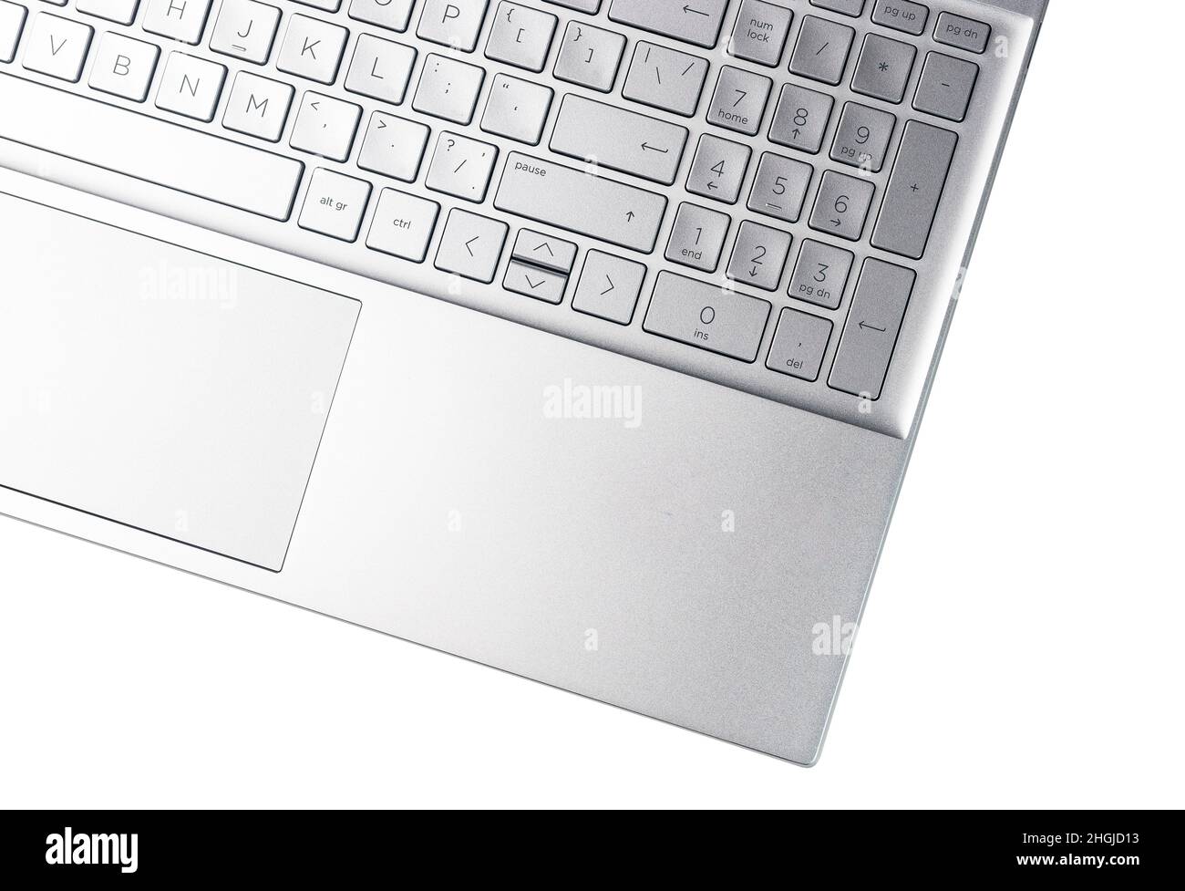 Laptop keyboard close up, top view, isolated on white Stock Photo - Alamy