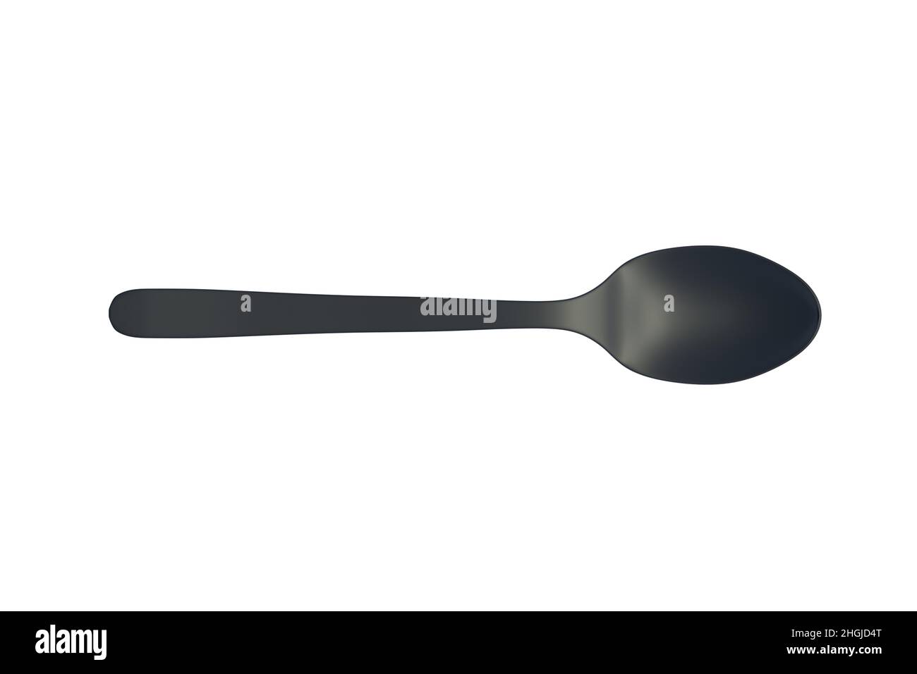 Spoon isolated on white background. Top view. 3d render Stock Photo - Alamy