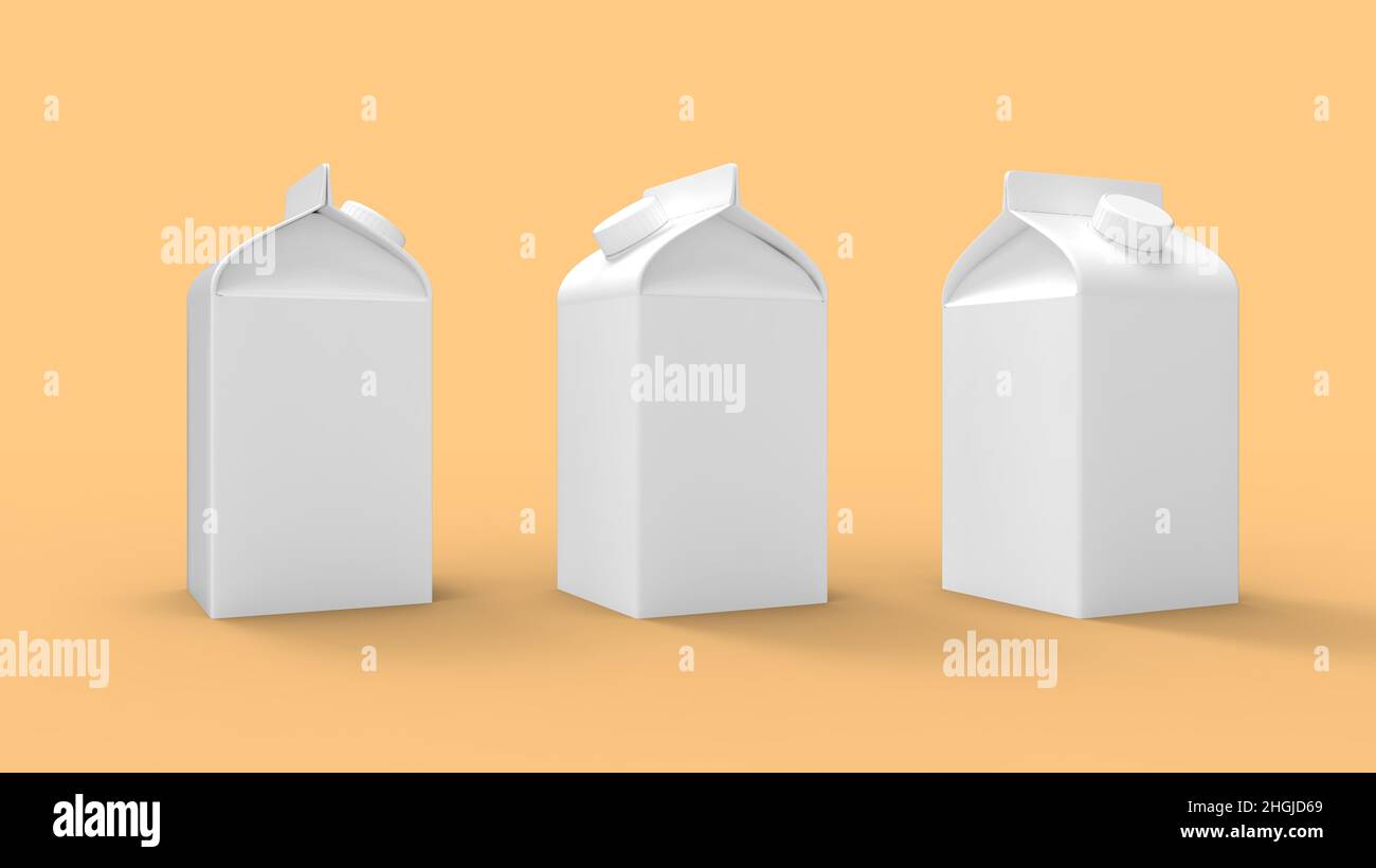3D rendering of a design mockup template of a cardboard product ...