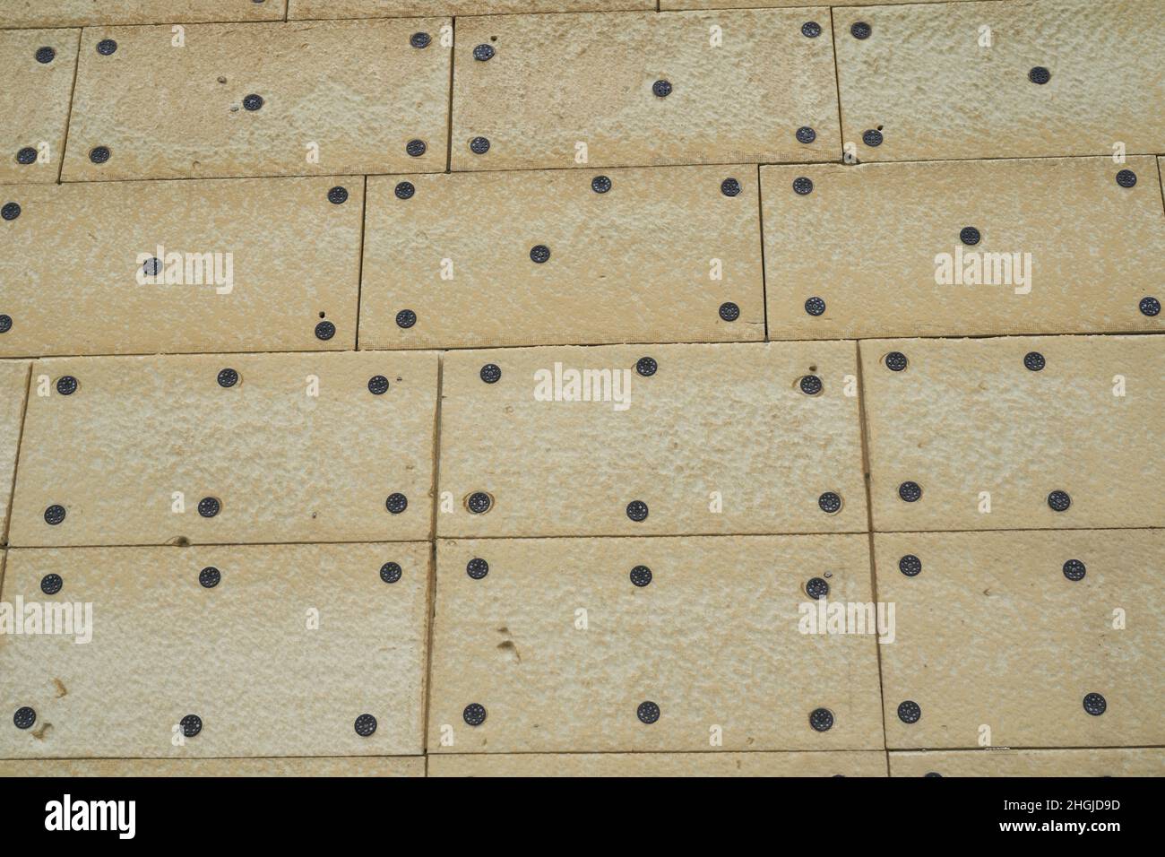 Close-up of the insulation of a residential building. Exterior repair ...