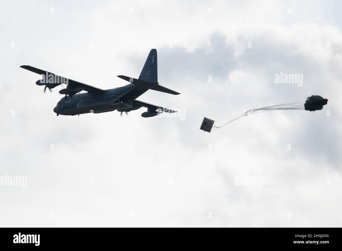 An Alaska Air National Guard HC-130J Combat King II operated by aircrew ...