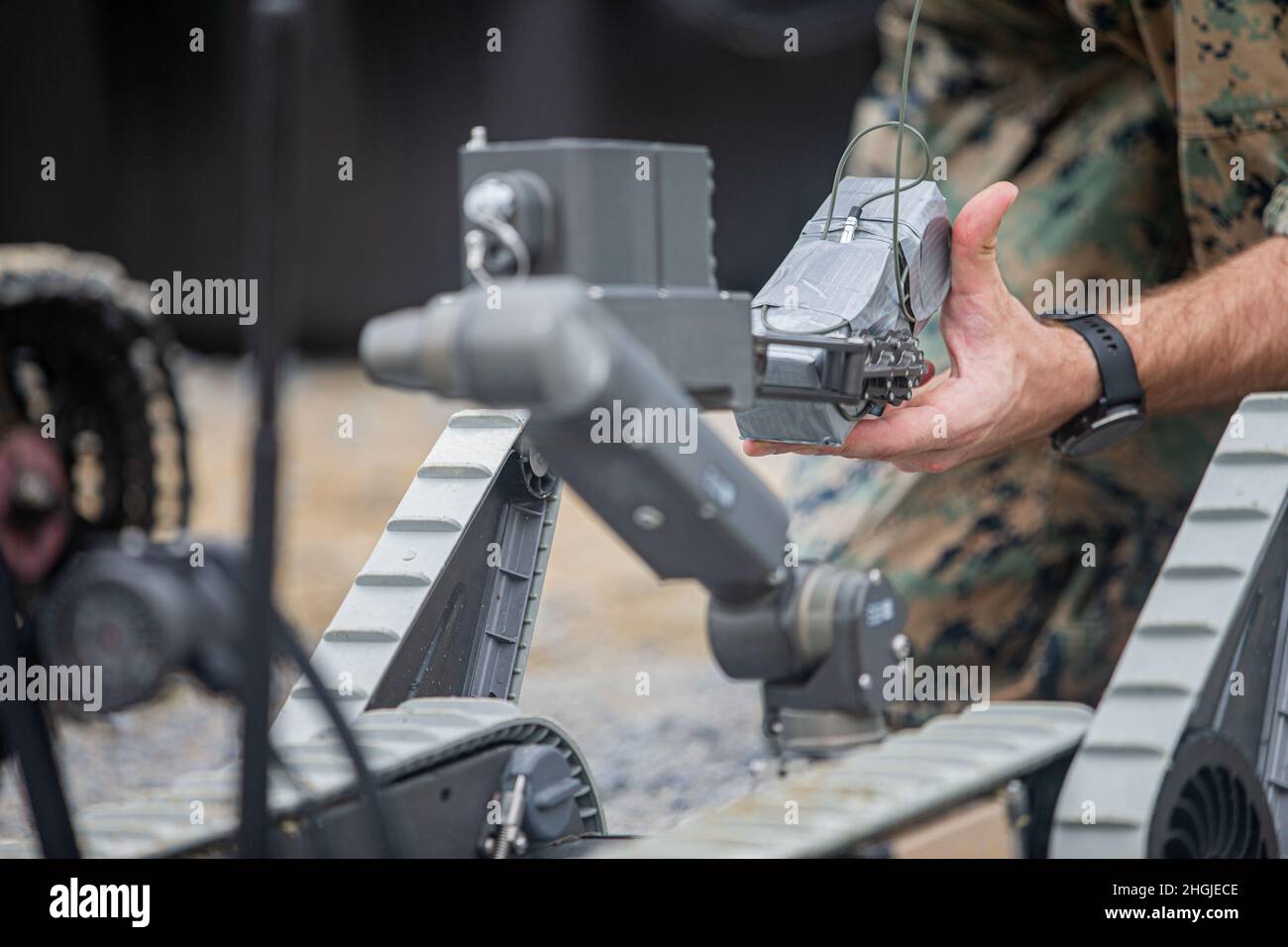 U.S. Marine Corps Sgt. Joshua Upright, an explosive ordnance disposal ...