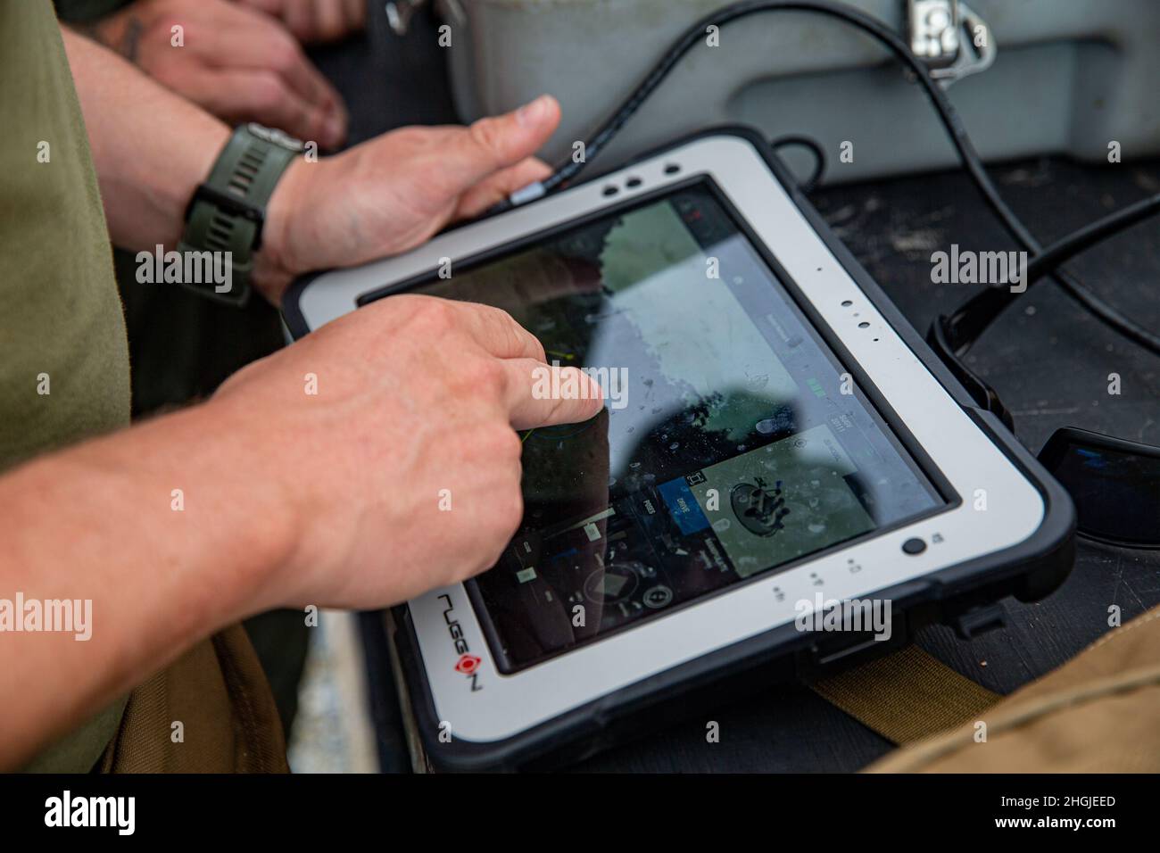 U.S. Marine Corps Sgt. Timothy Allen, an explosive ordnance disposal ...
