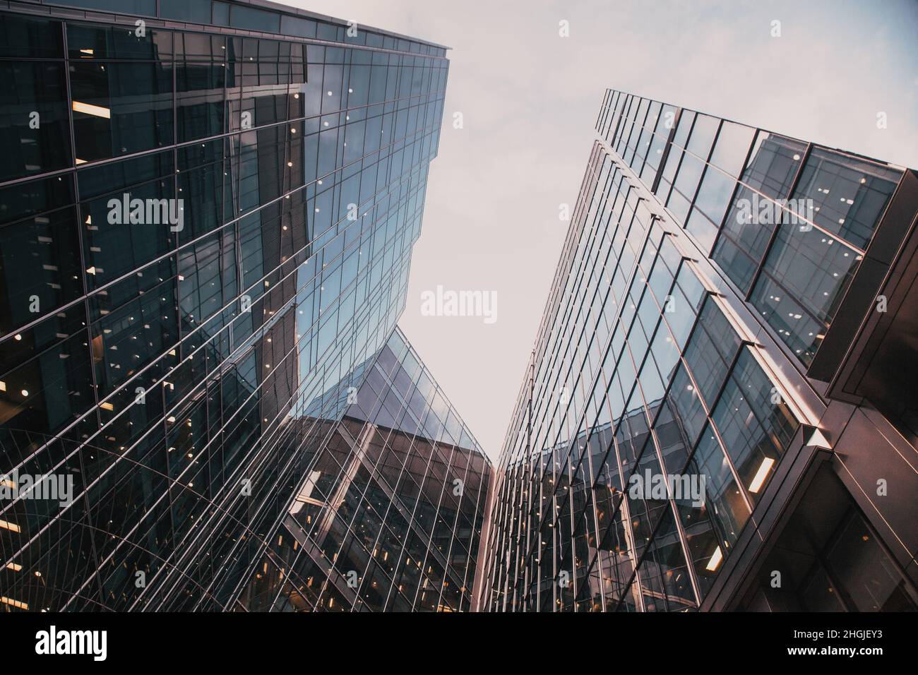 glass façade of tall skyscraper business buildings Stock Photo - Alamy