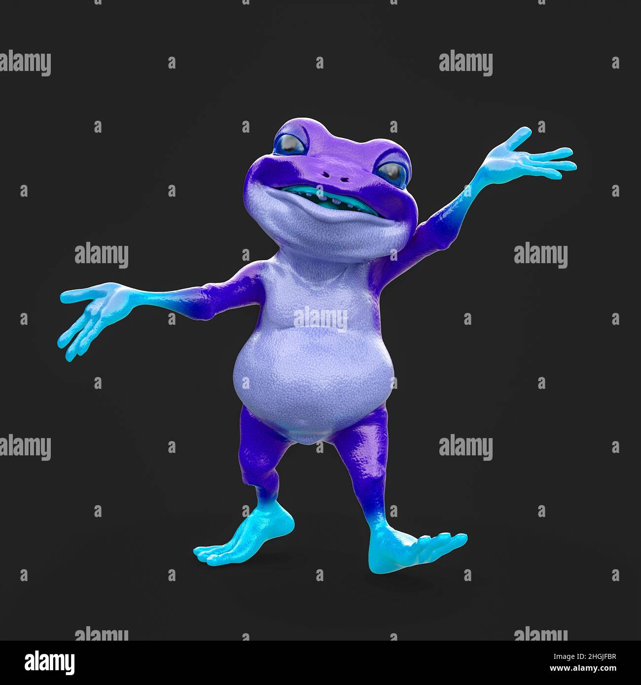 cute little frog is happy isolated, 3d illustration Stock Photo - Alamy