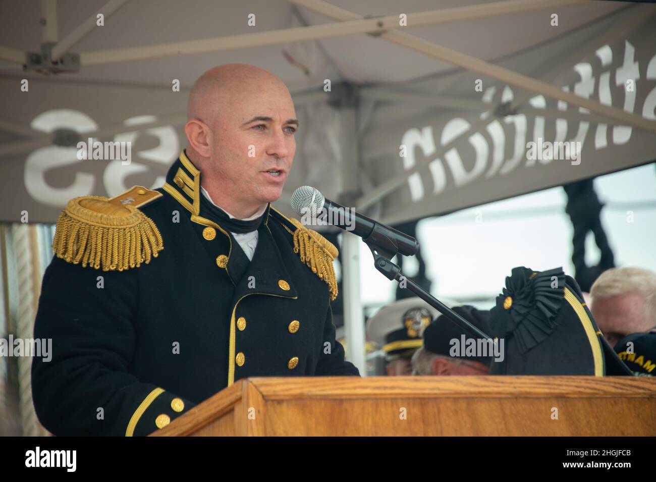 BOSTON (August 20, 2021) Cmdr. John Benda, Commanding Officer of USS ...
