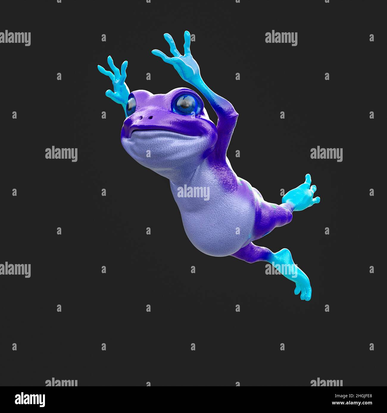 cute little frog is jumping isolated, 3d illustration Stock Photo - Alamy