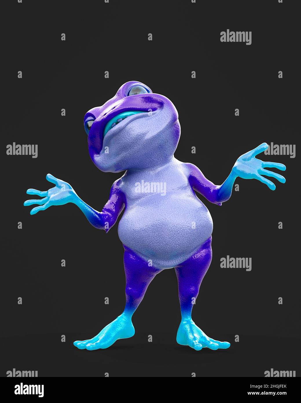 cute little frog is singing and happy isolated, 3d illustration Stock ...