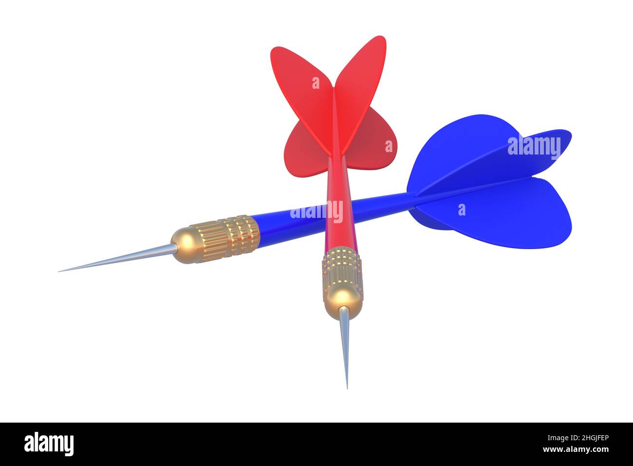 Pair of darts isolated on white background. 3d render Stock Photo - Alamy