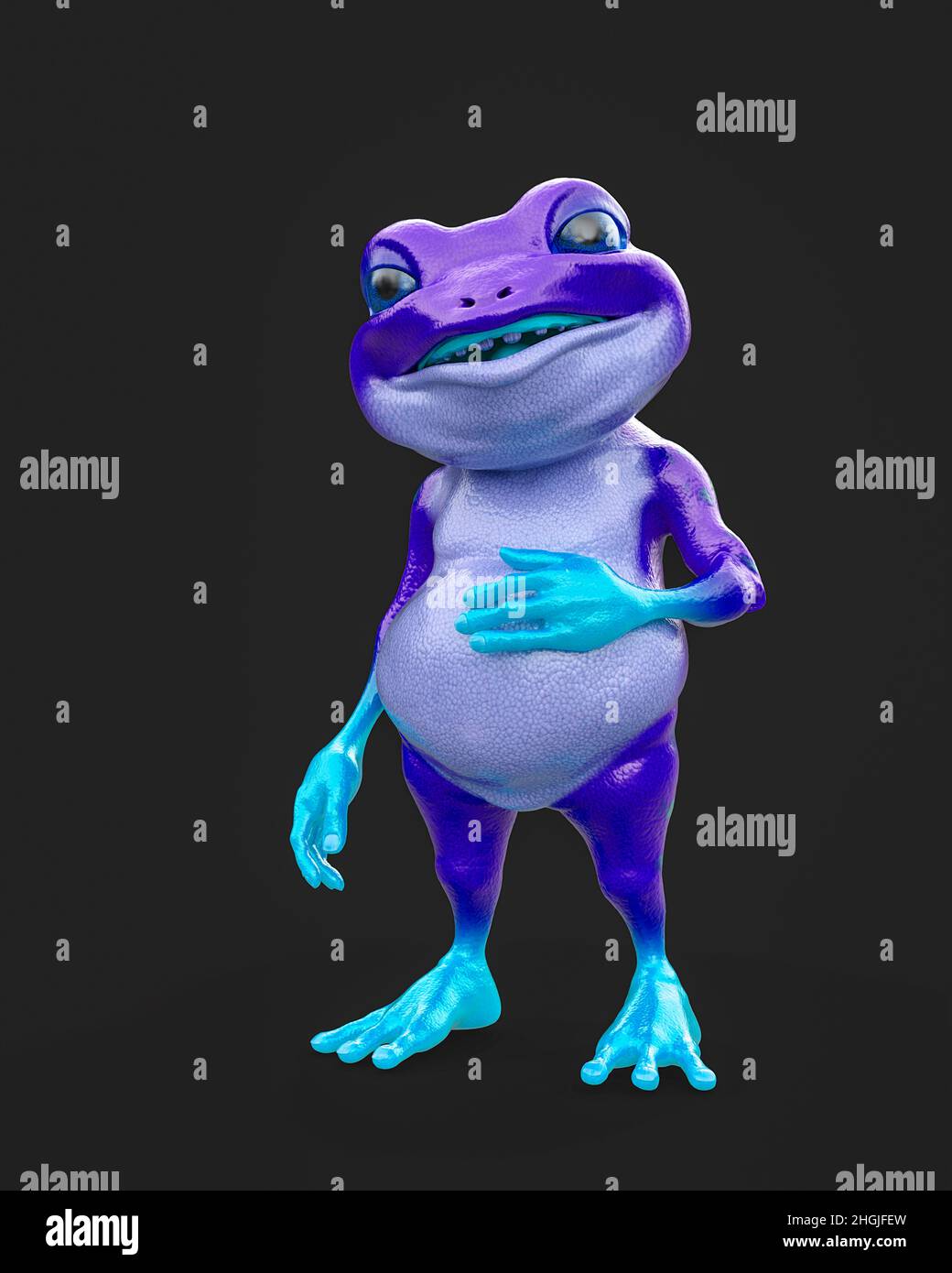 cute little frog is standing up isolated, 3d illustration Stock Photo ...