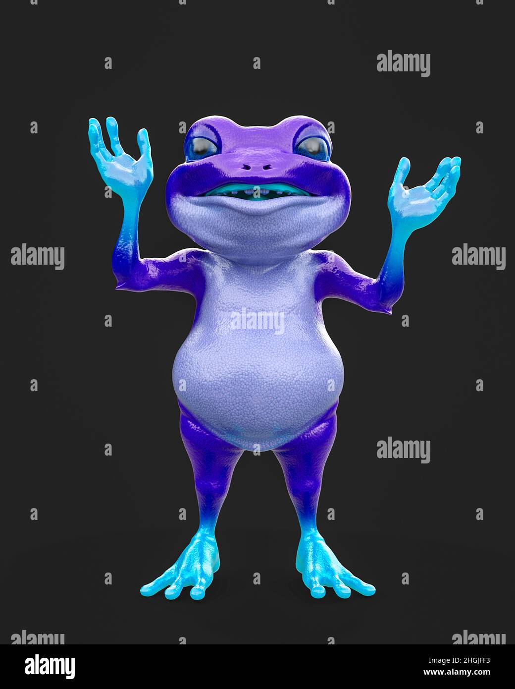 cute little frog is want a hug isolated, 3d illustration Stock Photo ...