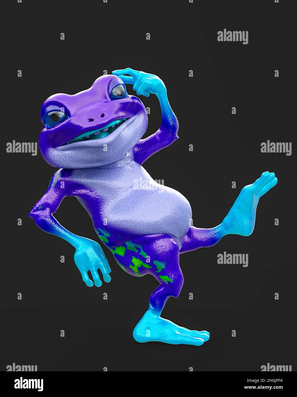 cute little frog saying think about isolated, 3d illustration Stock ...