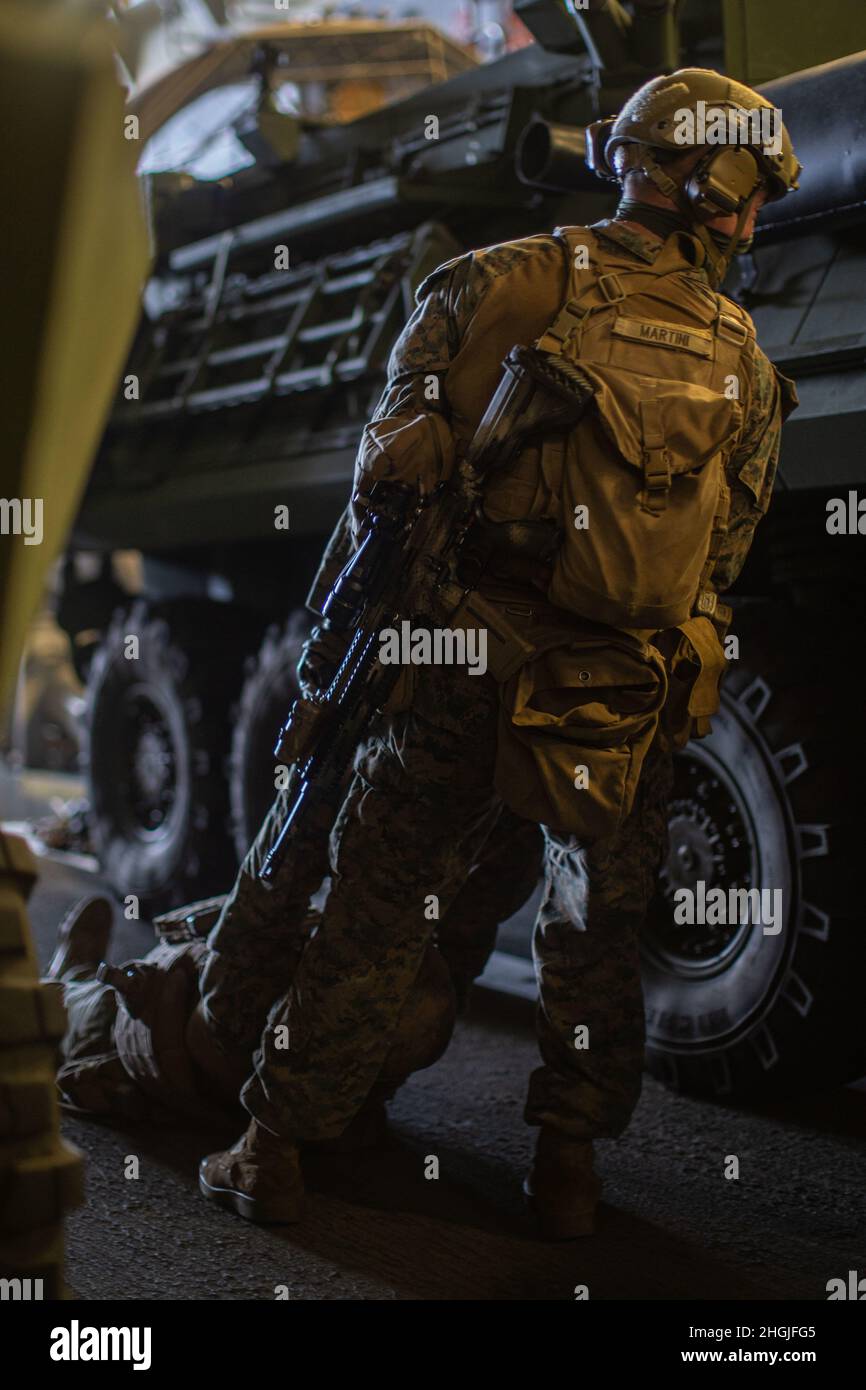 PACIFIC OCEAN (Aug. 20, 2021) U.S. Marine Corps Cpl. Andrew Martini, a ...