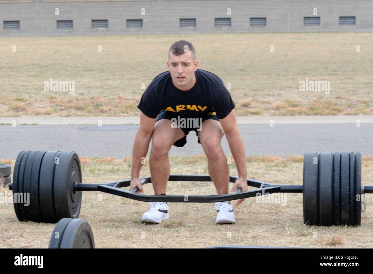 Soldiers Assigned To The 1 125 Field Artillery Perform The Maximum Deadlift Event During Their