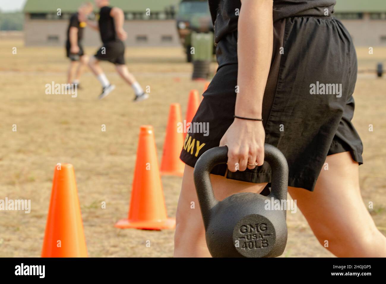 Soldiers from 1-125 Field Artillery, participate in the sprint-drag ...