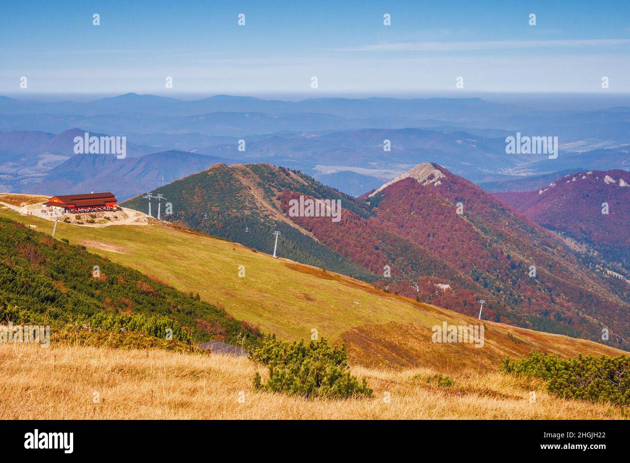 Mountain ridges in the Vratna valley in the national park Mala Fatra ...