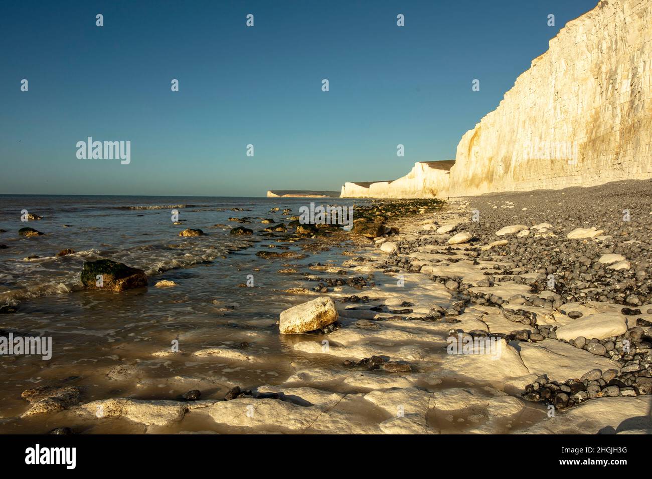Birling Gap white cliffs landscape / seascape, England's south coast ...