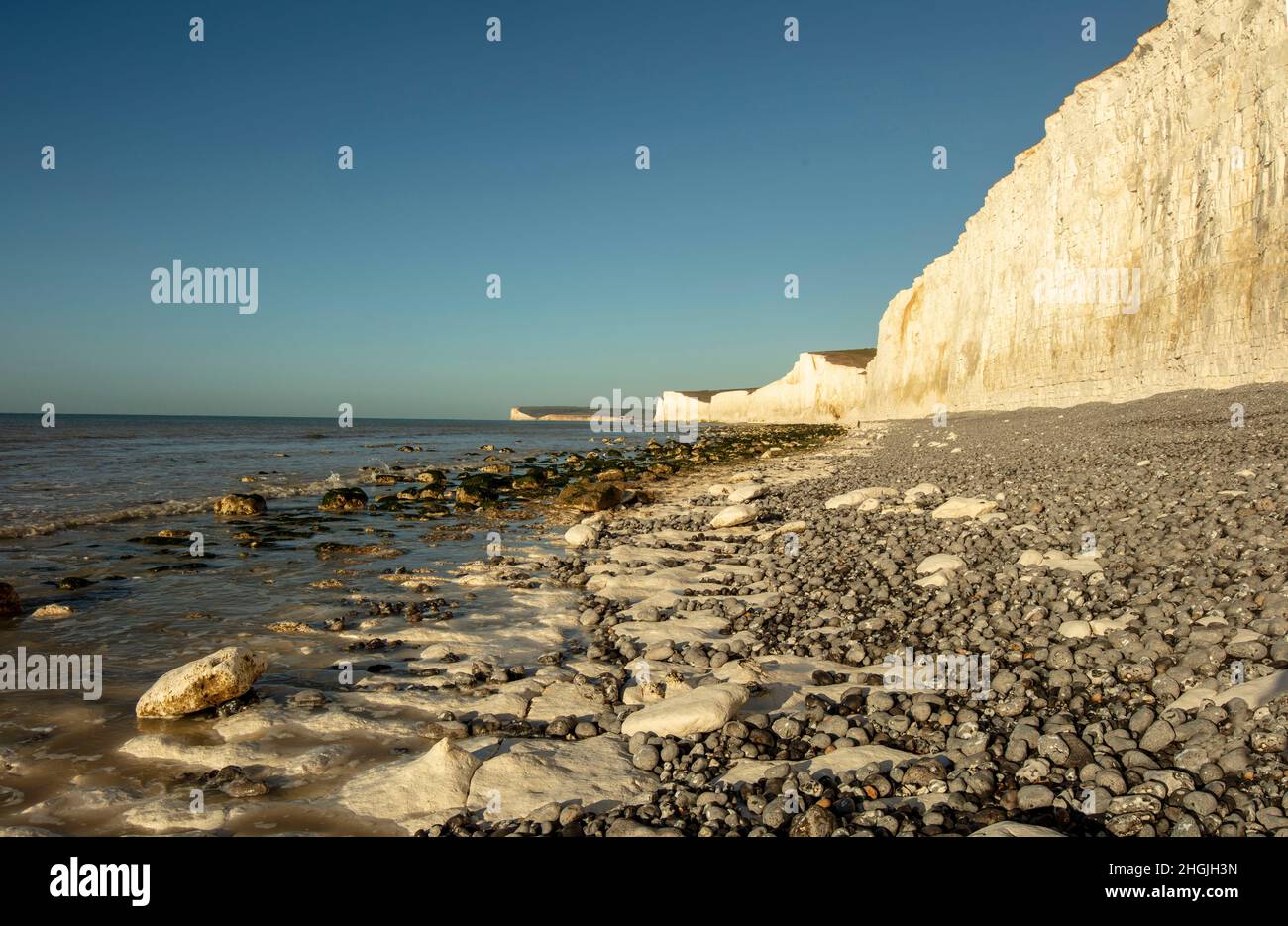 Birling Gap white cliffs landscape / seascape, England's south coast ...