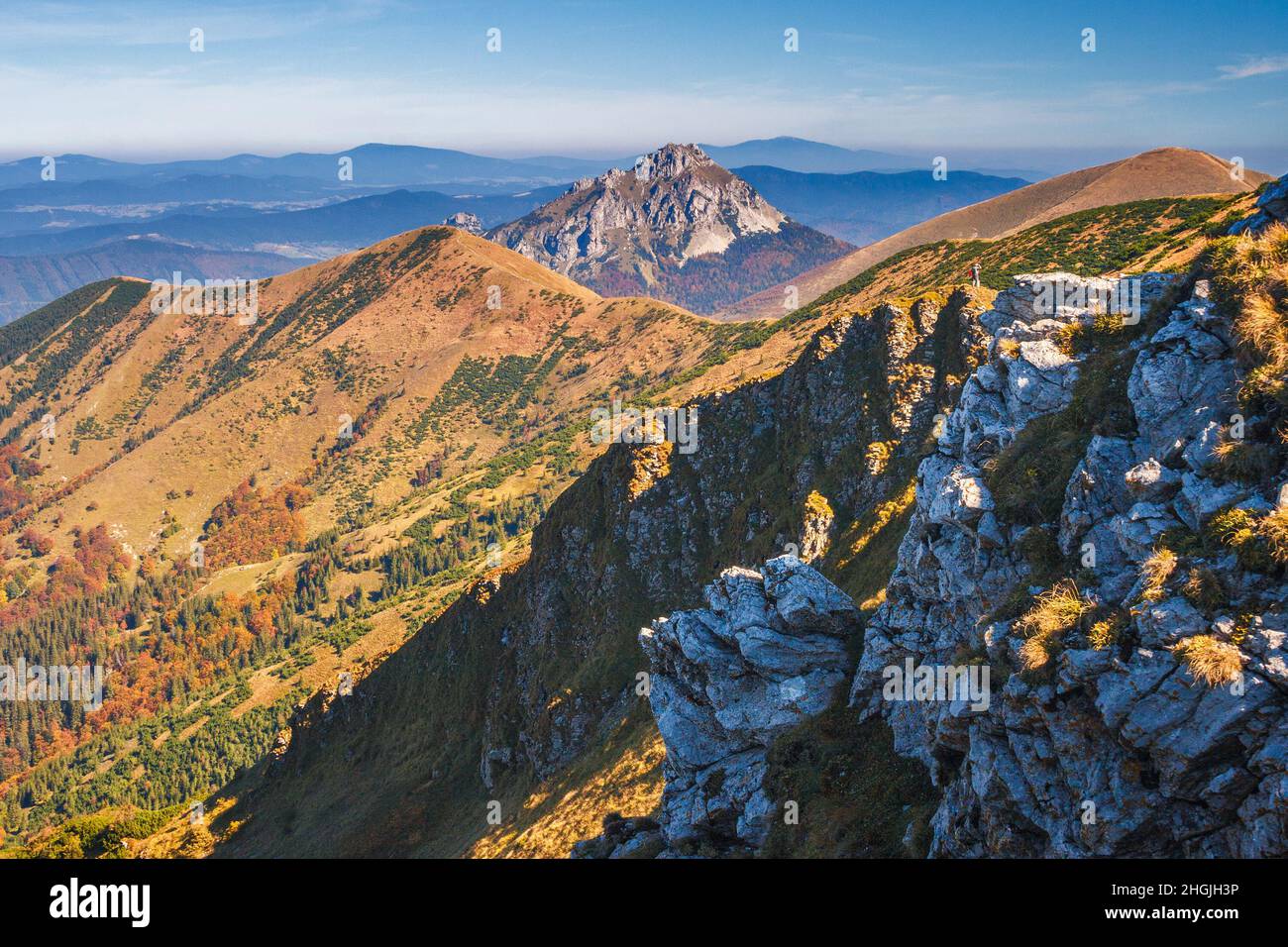 Mountain ridges in the Vratna valley in the national park Mala Fatra ...