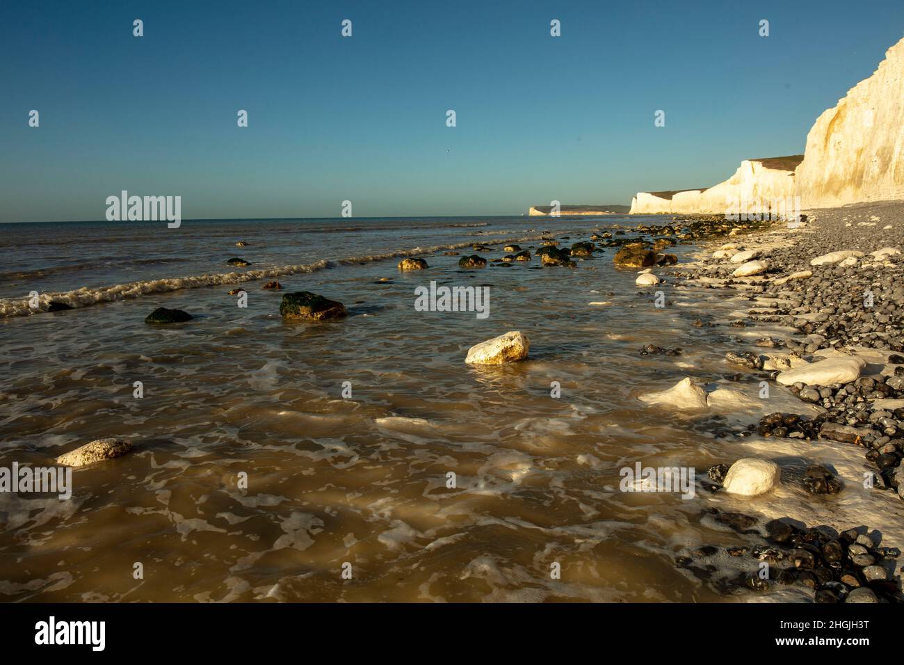 Birling Gap white cliffs landscape / seascape, England's south coast ...