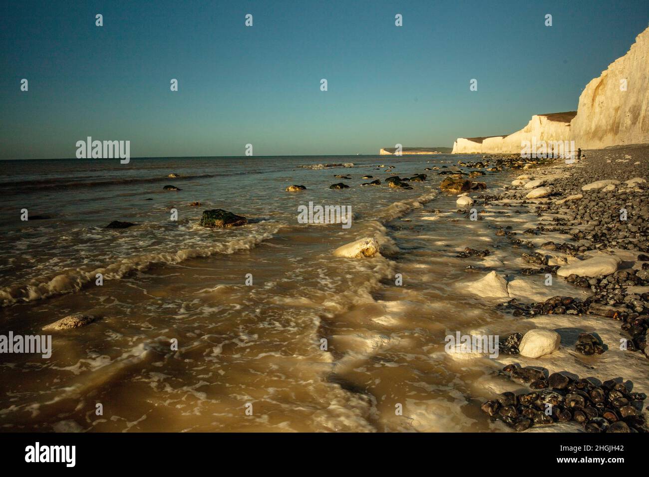 Birling Gap white cliffs landscape / seascape, England's south coast ...