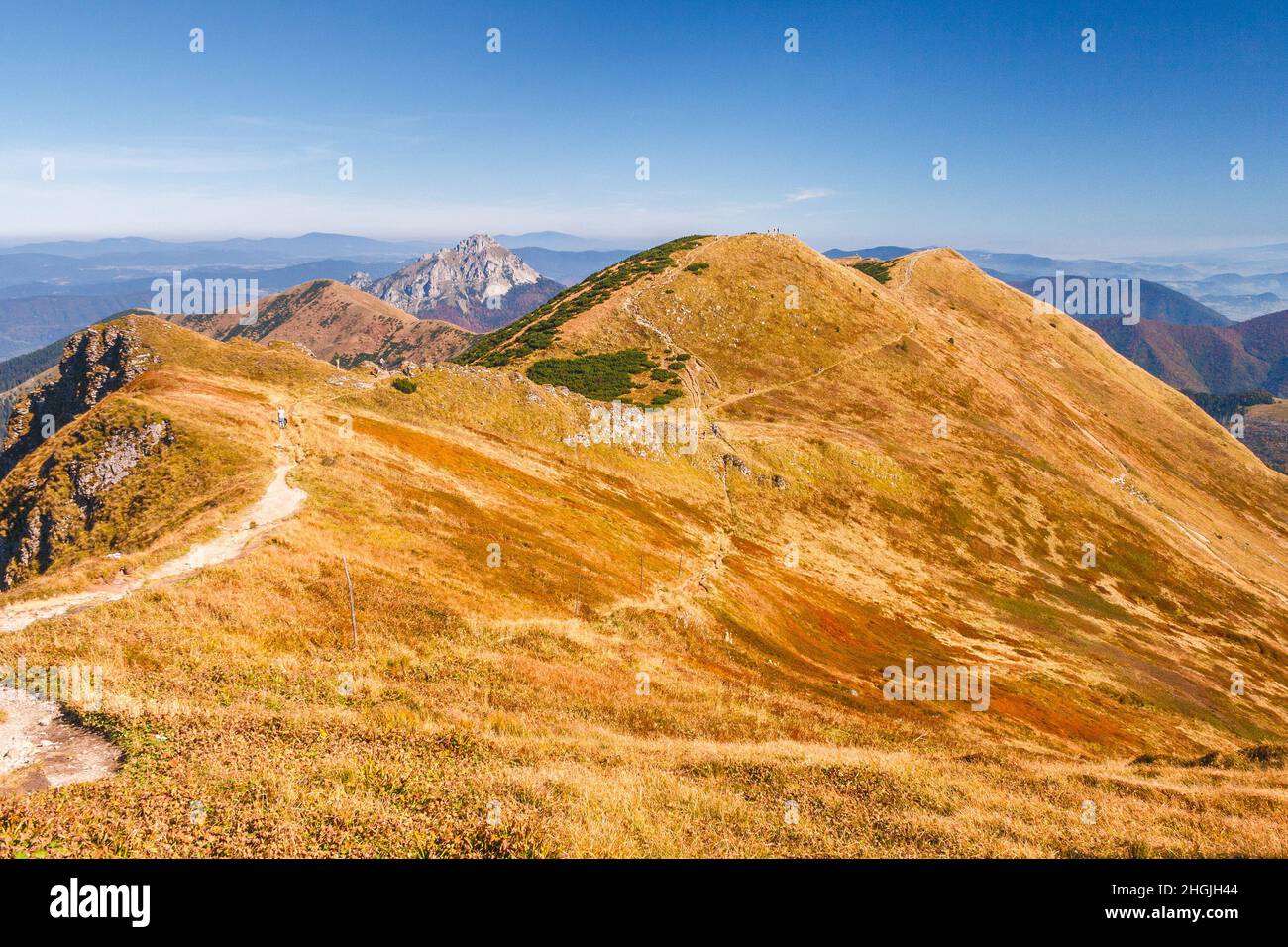 Mountain ridges in the Vratna valley in the national park Mala Fatra ...