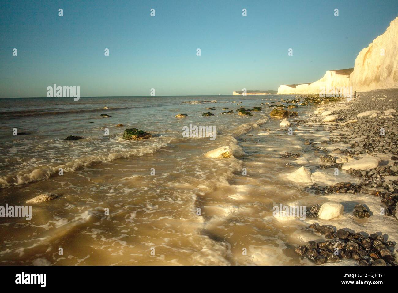 Birling Gap white cliffs landscape / seascape, England's south coast ...