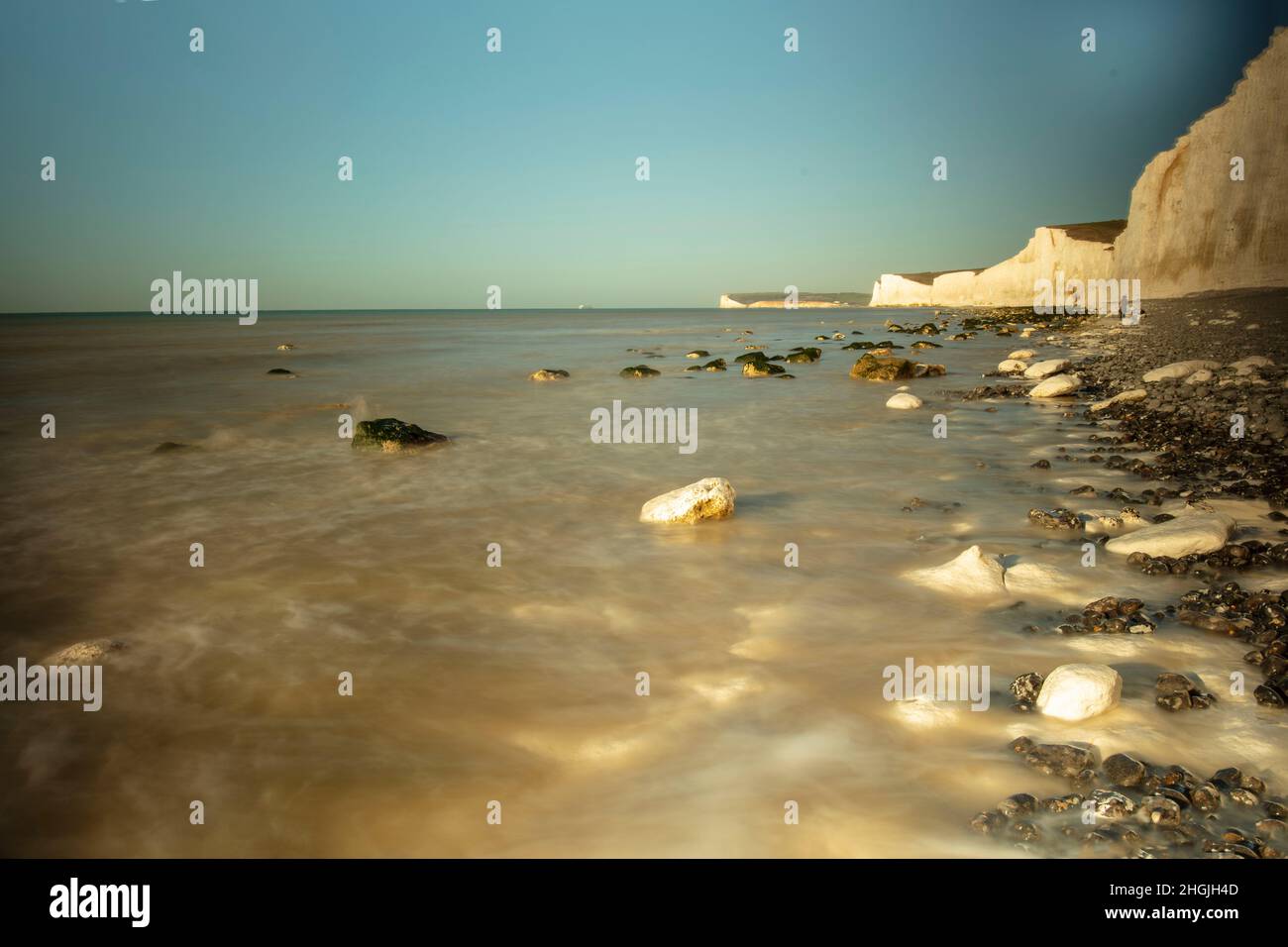 Birling Gap white cliffs landscape / seascape, England's south coast ...