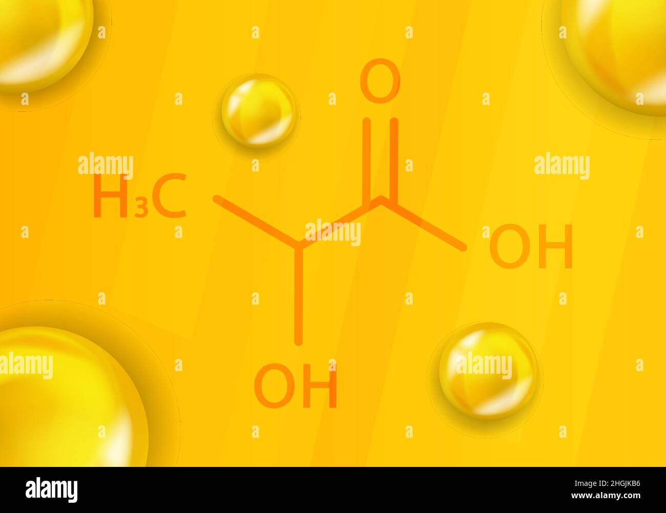 Lactic acid chemical formula. Lactic acid 3D Realistic chemical ...
