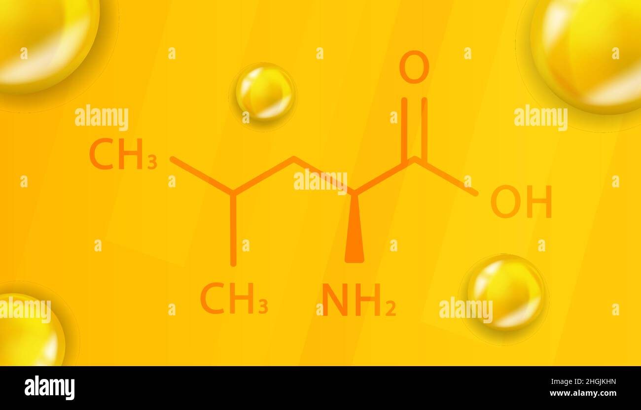 Leucine chemical formula. Leucine 3D Realistic chemical molecular ...