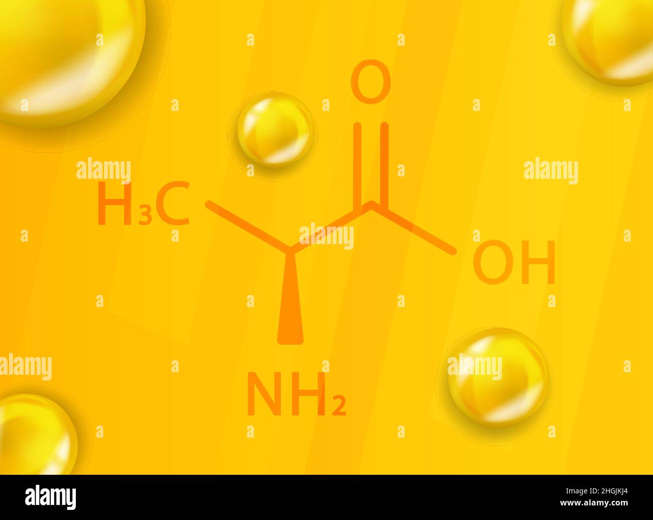 Alanine chemical formula. Alanine 3D Realistic chemical molecular ...