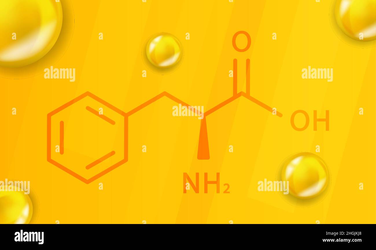 Phenylalanine chemical formula. Phenylalanine 3D Realistic chemical ...