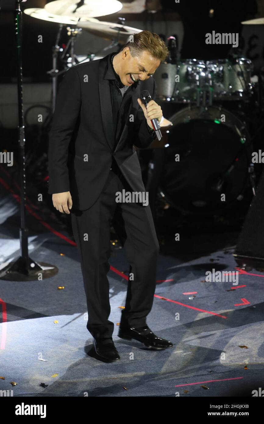 Cristian Castro, Mexican singer at the palenque Expogan 2017 in ...