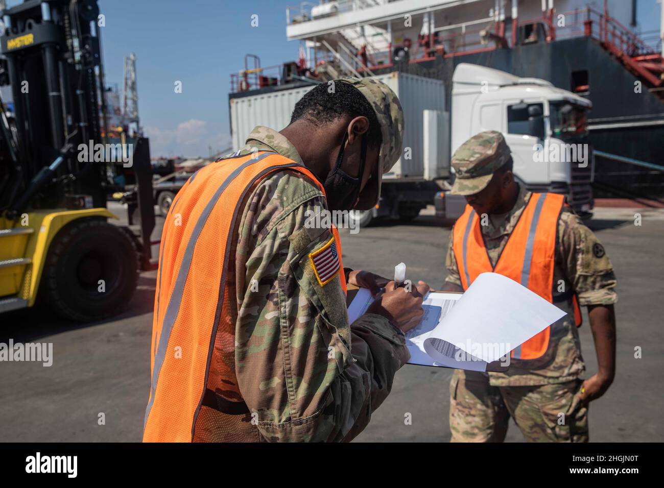 U.S. Army Pfc. GQuan Richburg, 261st Movement Control Team, 330th ...