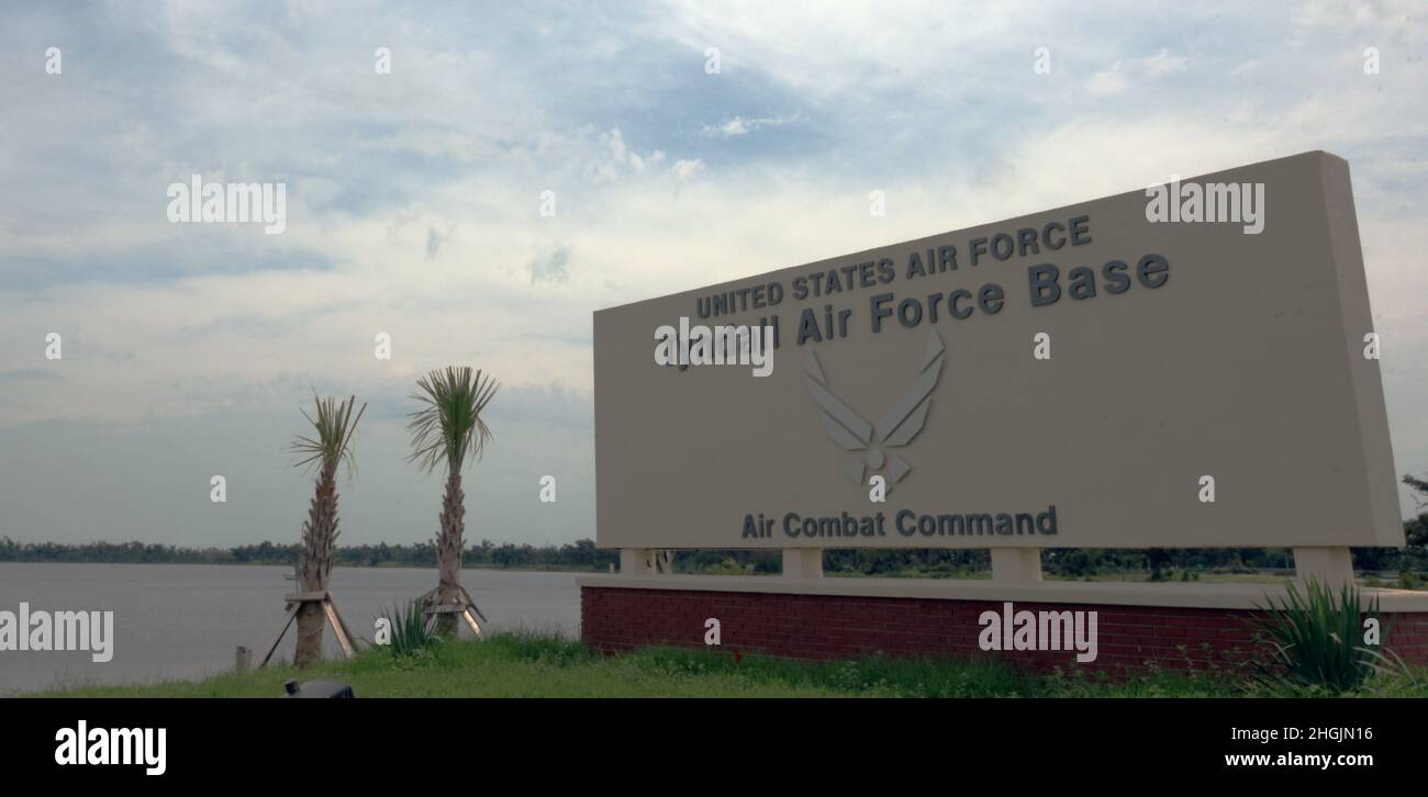 Pictured is the welcome sign of Tyndall Air Force Base, Florida, Aug ...