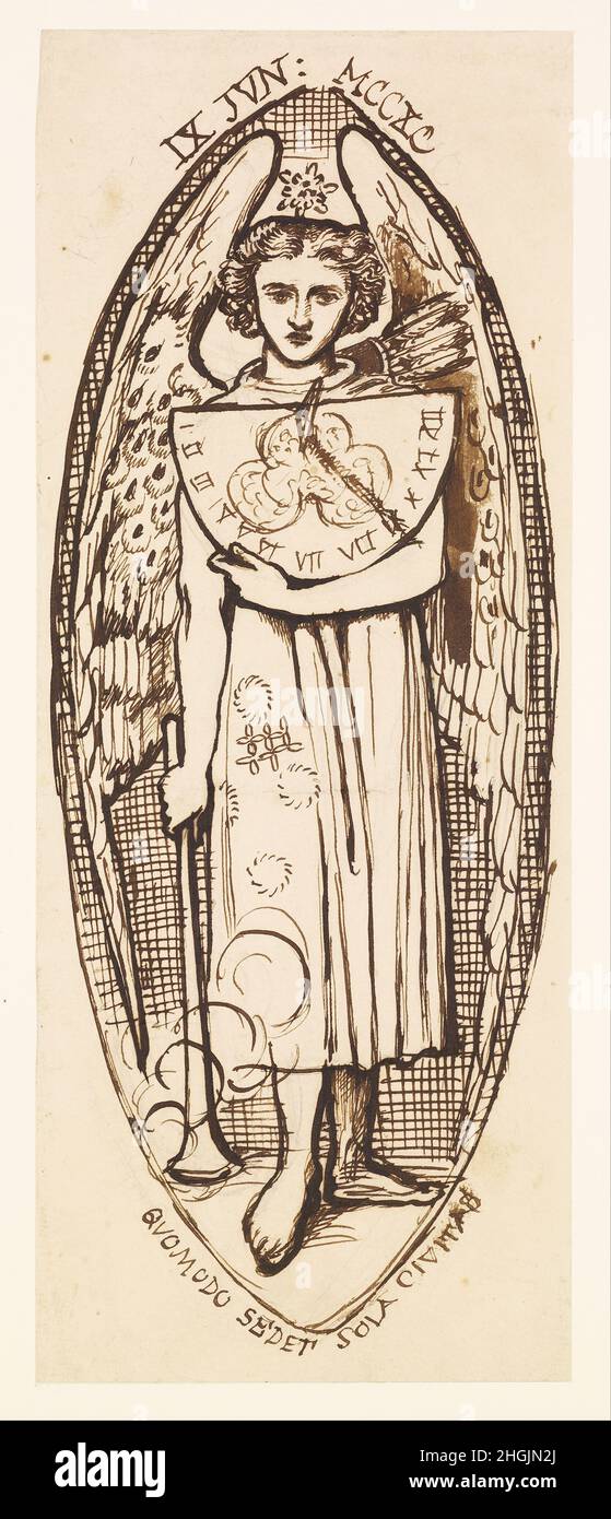 Dante Gabriel Rossetti - Dantis Amor - Study of Love with a Sundial and ...