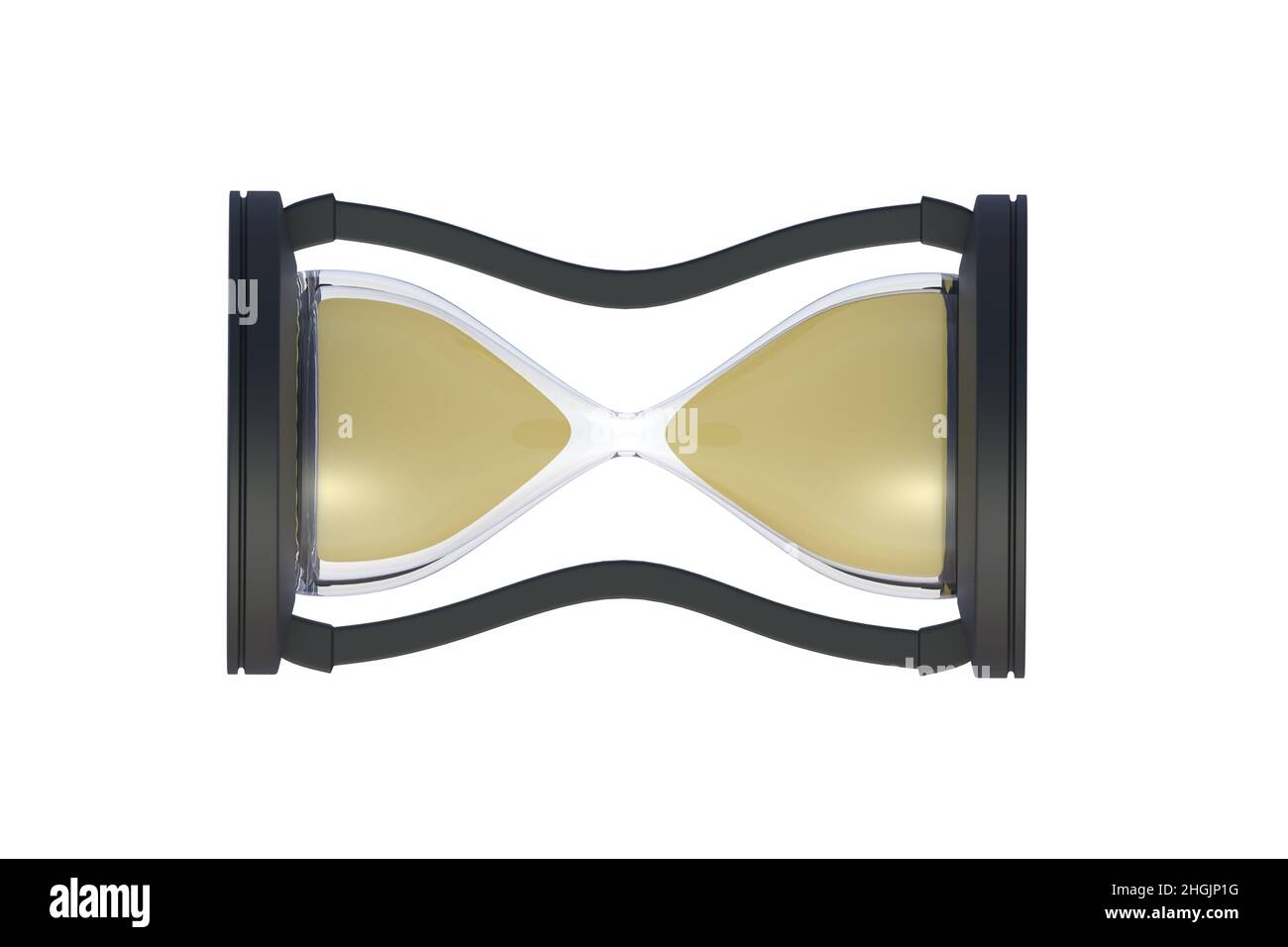 Sandglass isolated on white background. Top view. 3d render Stock Photo ...