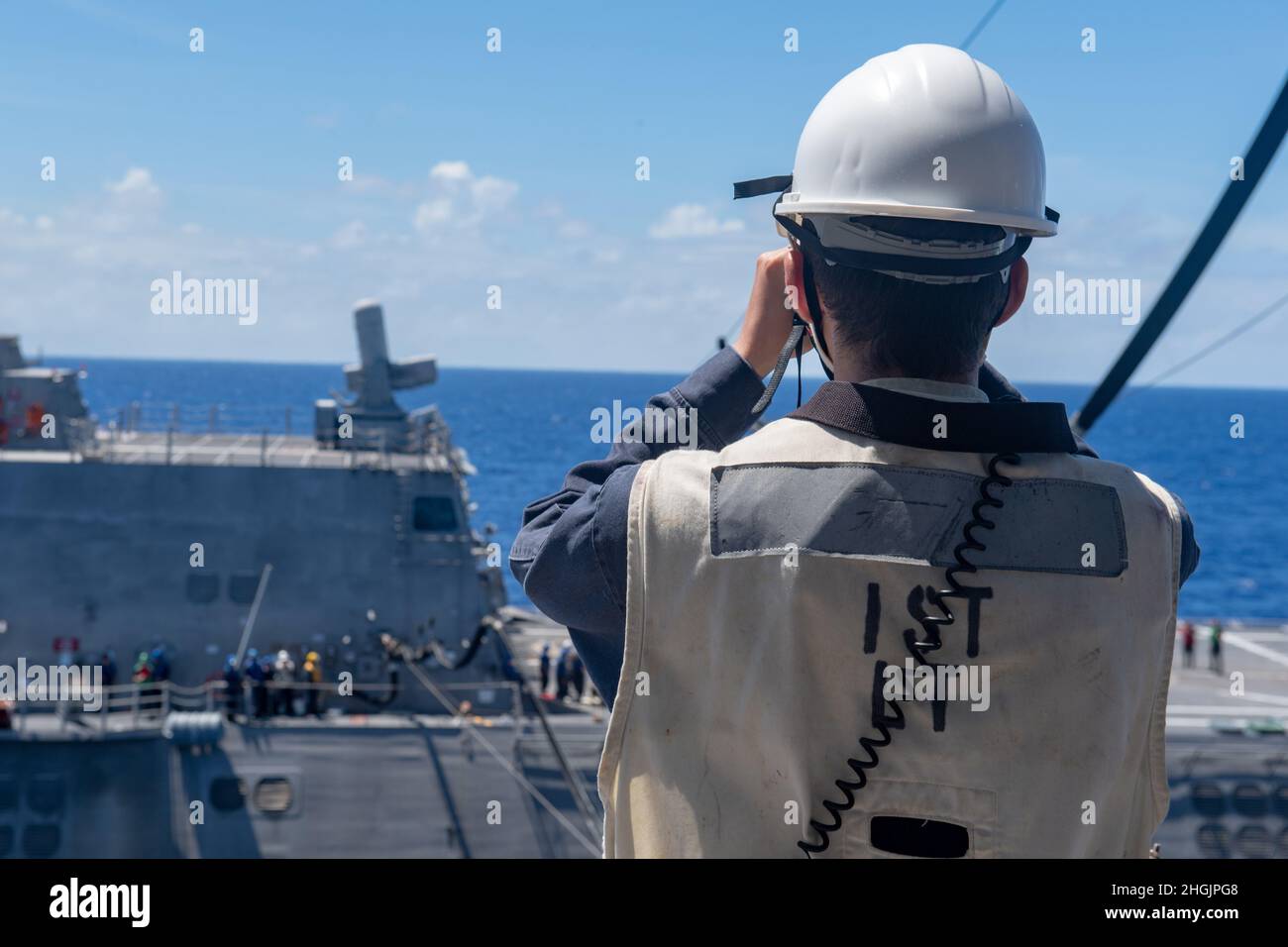 PHILIPPINE SEA (Aug. 23, 2021) Lt. Takeru Tajiri, the first lieutenant ...