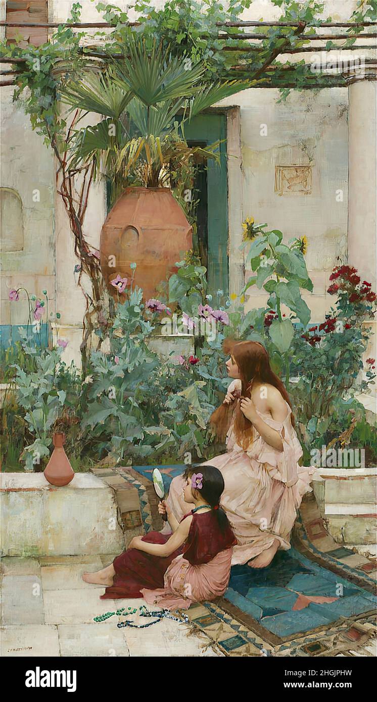 Waterhouse John William - Private Collection - At Capri - 1890 - oil on ...