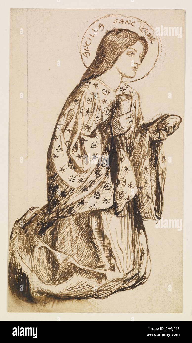 Dante Gabriel Rossetti - Launcelot at the Shrine of the Holy Grail ...