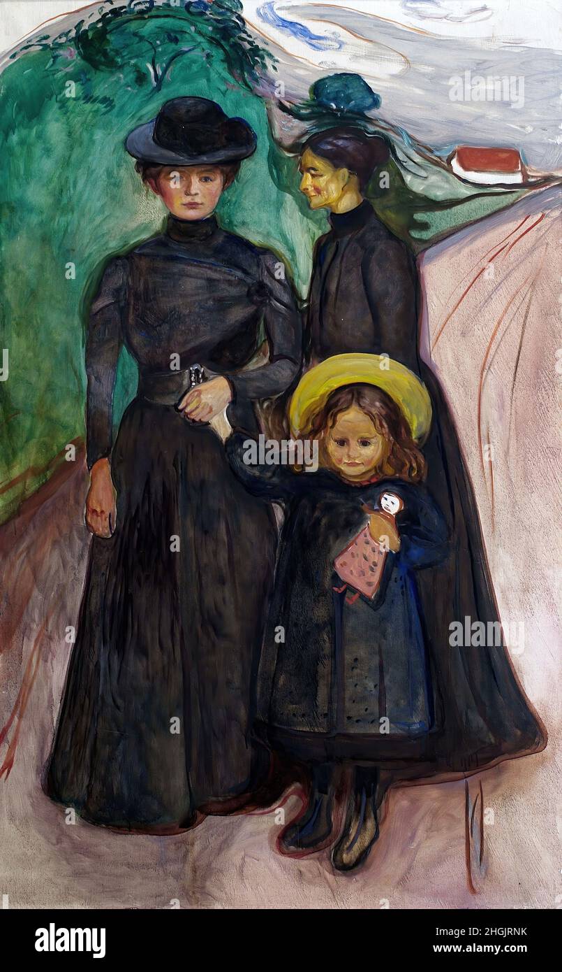 The Family - 1903 - Oil on canvas 197 x 122 cm - Munch Edvard Stock ...