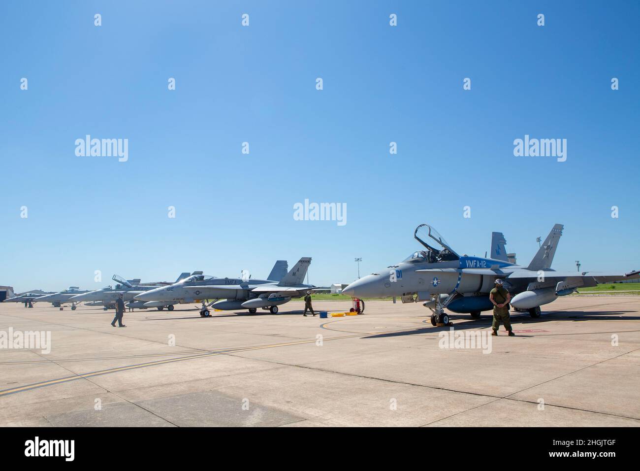 Flight crew with Marine Fighter Attack Squadron 112 (VMFA-112), Marine ...