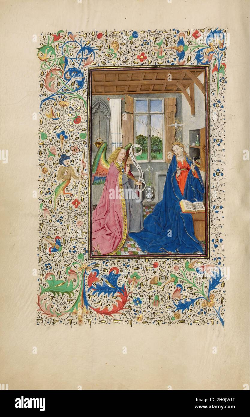 Master of the Llangattock Hours - The Annunciation Stock Photo - Alamy