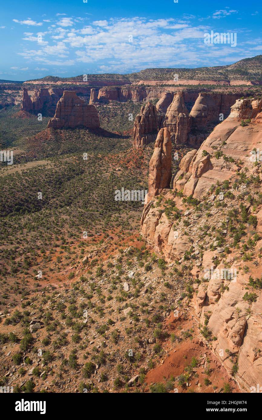 Vertical view of beautiful scenic canyon landscape at Colorado National ...