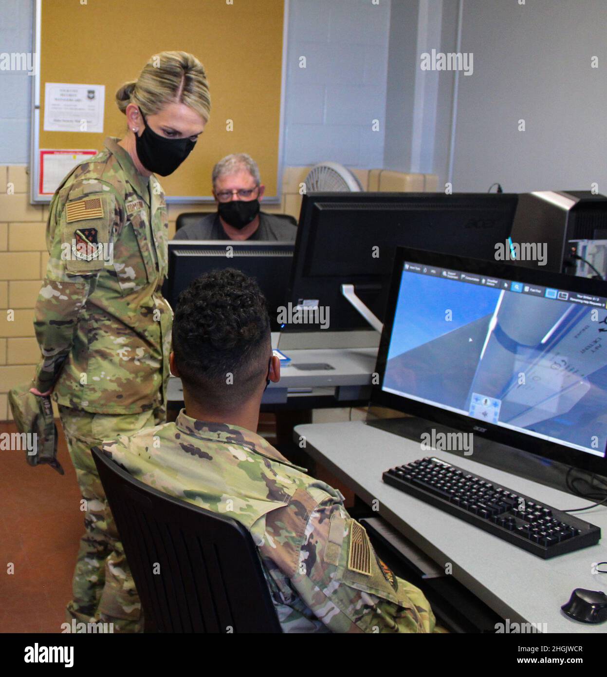 Maj. Gen. Michele C. Edmondson, 2nd Air Force commander, talks to 365th ...