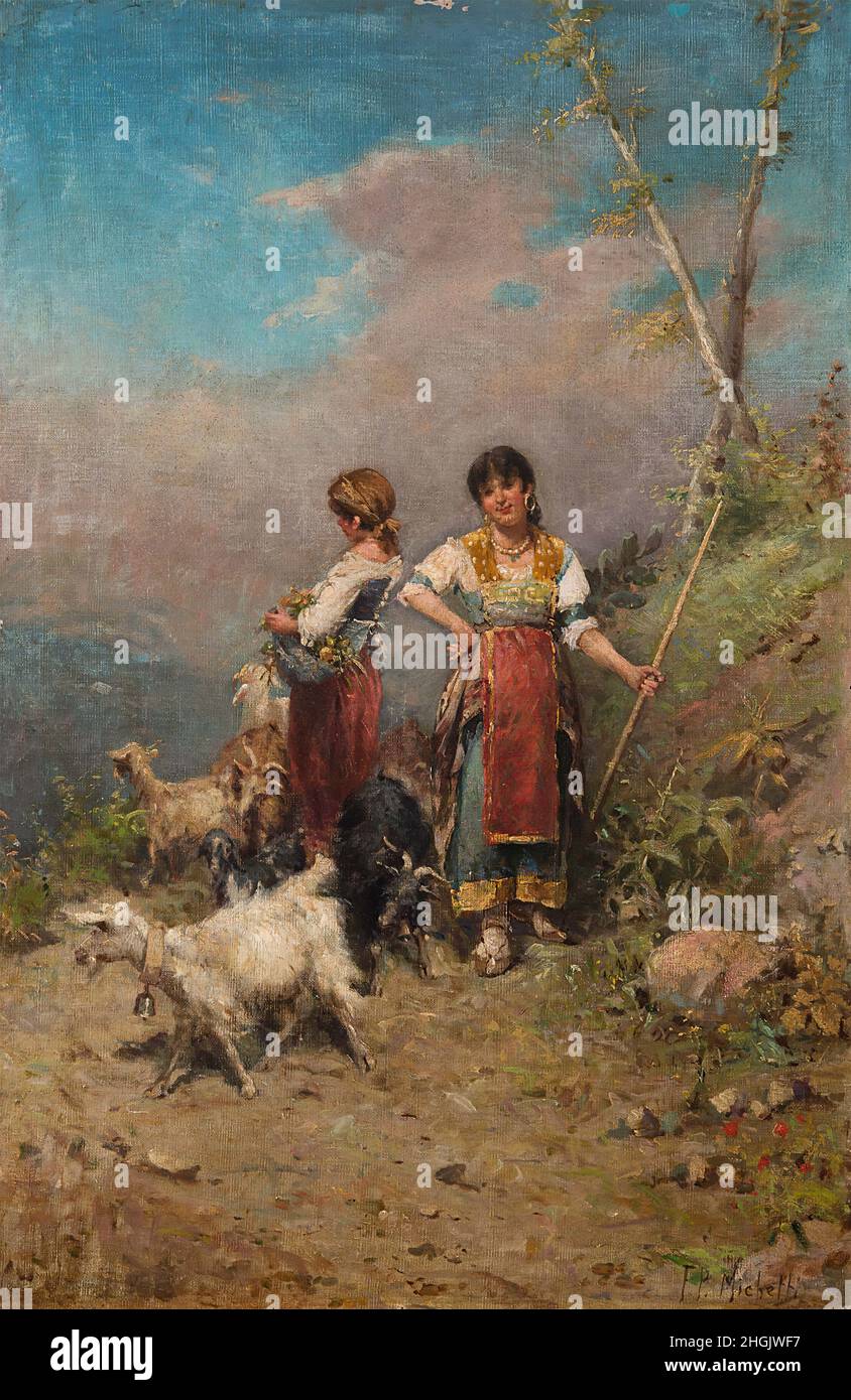 Michetti Francesco Paolo - Collezione Privata -Pastorelle abruzzesi ...