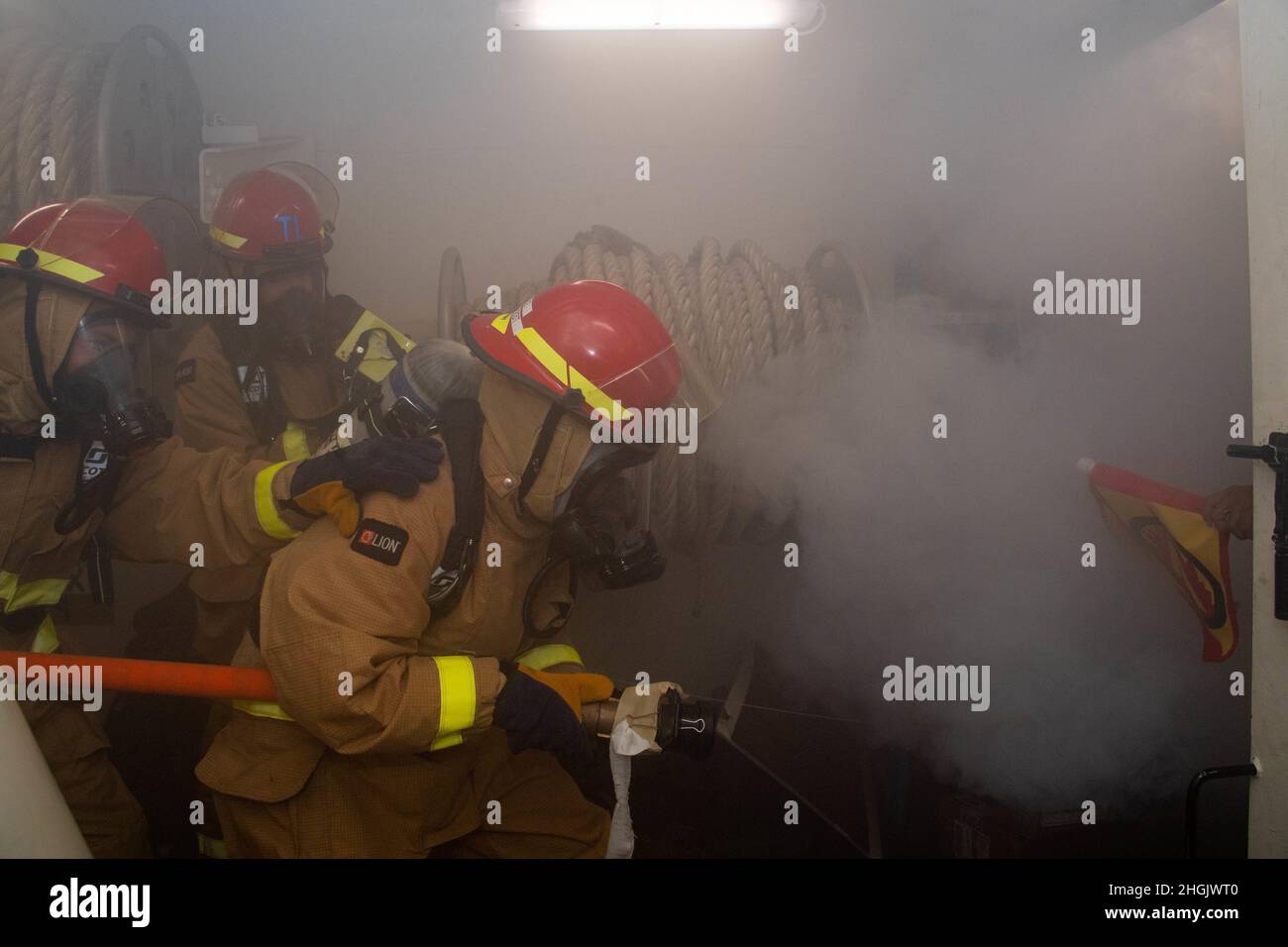 PACIFIC OCEAN (August 24, 2021) — Sailors engage a simulated Class ...