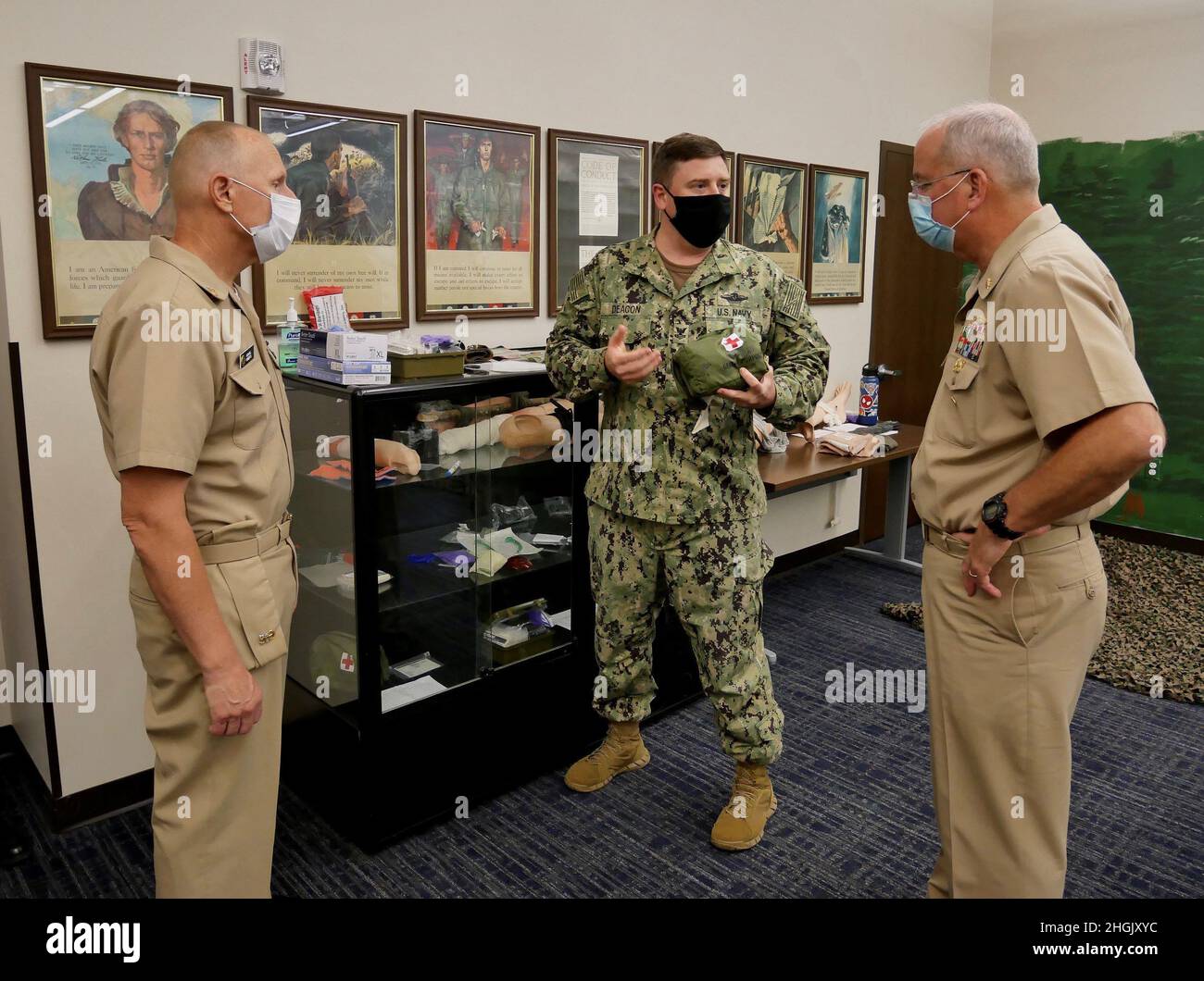 US Navy Surgeon General RADM Bruce Gillingham meets with Sailors aboard ...